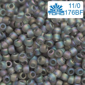 Японский бисер Toho TR-11-176BF матовый радужный серый | купить японский бисер Тохо
